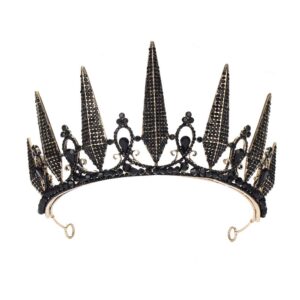 s snuoy black crowns for women rhinestone tiara baroque crown wedding headpiece costume party accessories for women