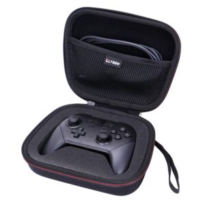 ltgem hard case for nintendo switch pro / playstation dualsense / xbox controller - travel protective carrying case bag, case only(black+black)