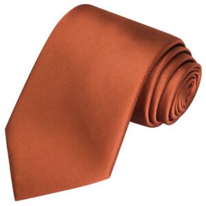 kissties 63'' xl tie rust solid satin ties extra long necktie burnt orange