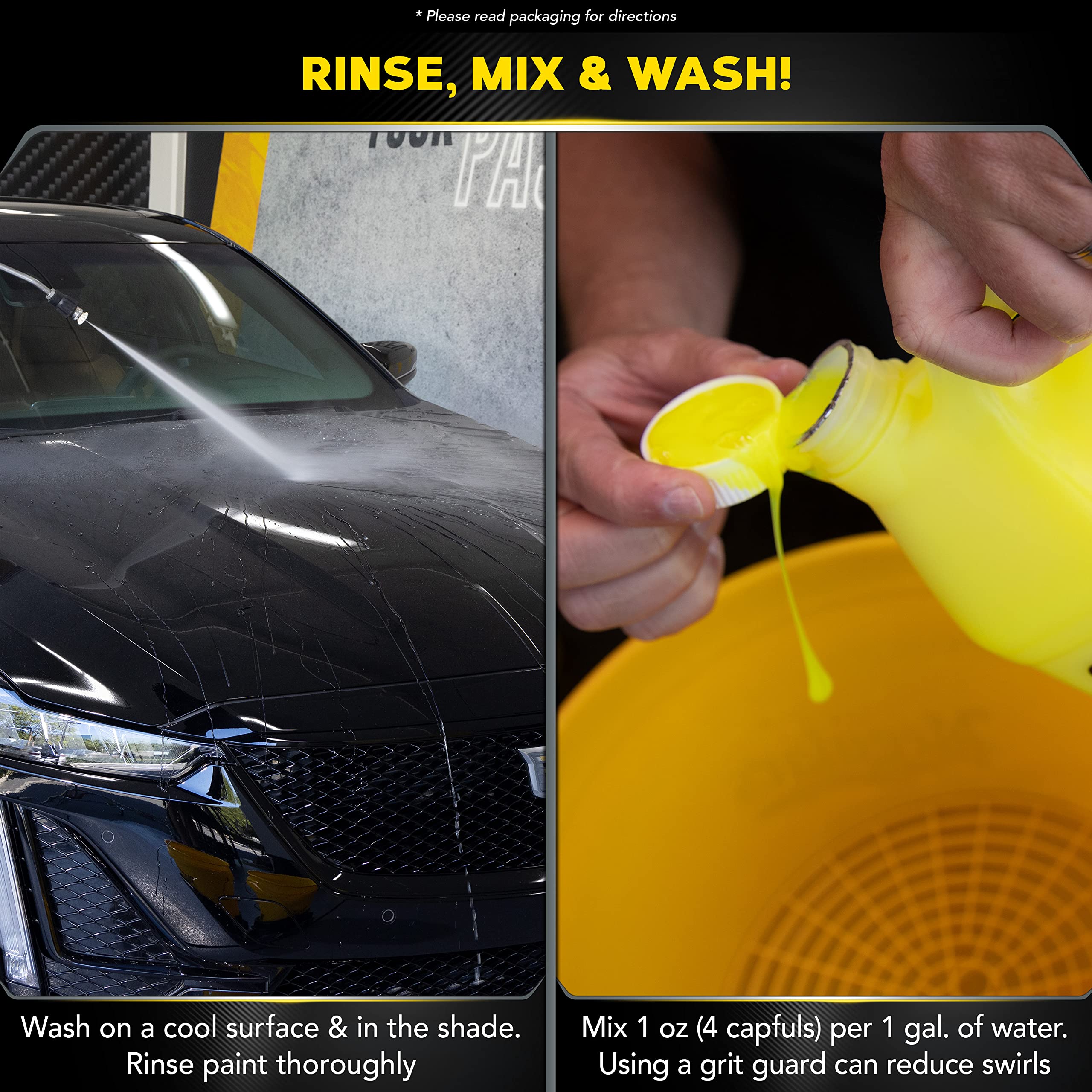 Meguiar's Ultimate Wash and Wax, Car Wash and Wax Cleans and Shines in One Step, Wash, Shine, and Protect with an Enhanced pH Neutral Car Paint Cleaner, 1 Gallon