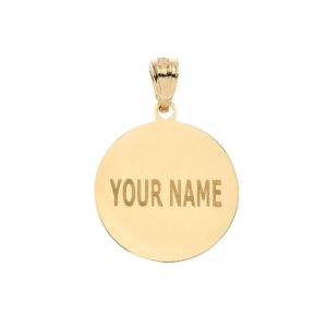 Sports Charms Certified 10k Yellow Gold Personalized Beach Volleyball Pendant with Your Name and Number