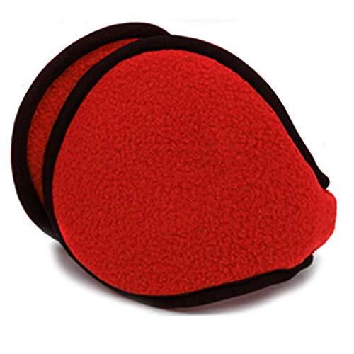 1 Red Ear Muffs Fleece Earwarmer Winter Mens Womens Wrap Behind Head Design