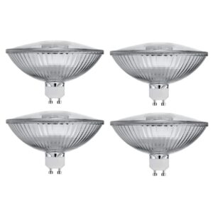 bluex bulbs 4 pack 75r111/gu10/fl - 75 watt halogen r111 reflector 120v- gu10 base (twist & lock) glass cover - 75w flood light bulb halogen bulb - landscape, downlights, recessed, track lighting