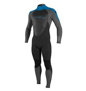 o'neill unisex child youth epic 4/3mm back zip full wetsuits, black/smoke/ocean, 12 us