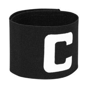 lioobo soccer captain armband nylon football bands for adult youth, adjustable soccer rugby basketball player bands, black (13 x 7 x 0.8cm)