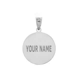 Sports Charms Certified 14k White Gold Customized Soccer Ball Pendant with Your Name and Number