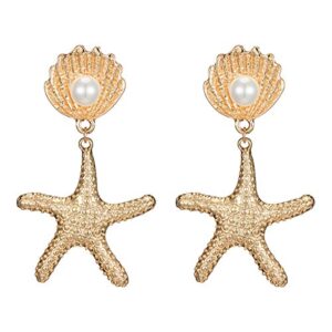 doubnine boho starfish shell earrings star dangle women beach ocean summer jewelry