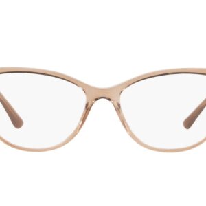 Vogue Eyewear Women's VO5239 Cat Eye Prescription Eyeglass Frames, Top Brown/Crystal/Demo Lens, 52 mm