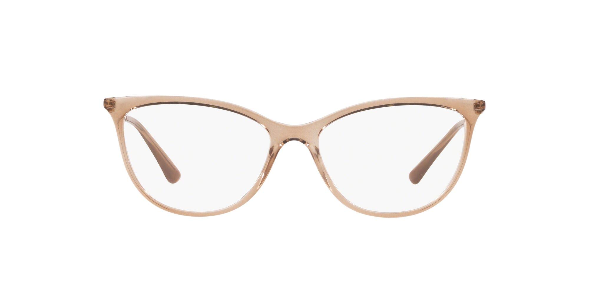 Vogue Eyewear Women's VO5239 Cat Eye Prescription Eyeglass Frames, Top Brown/Crystal/Demo Lens, 52 mm