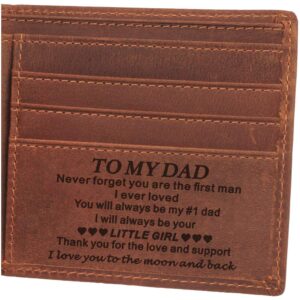 engraved bifold mens wallet, wallet gifts for dad, to dad gifts, gifts for fathers day to men, dad birthday gifts, personalized gifts for dad from daughter