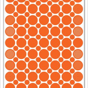 PERFECT STRIKE Archery Circles and Dots Transfer Decals for Scope Lenses + Peel and Stick Target Dots. Great for Practice or Competition. Premium Adhesive Backed Vinyl Decals. (Orange)