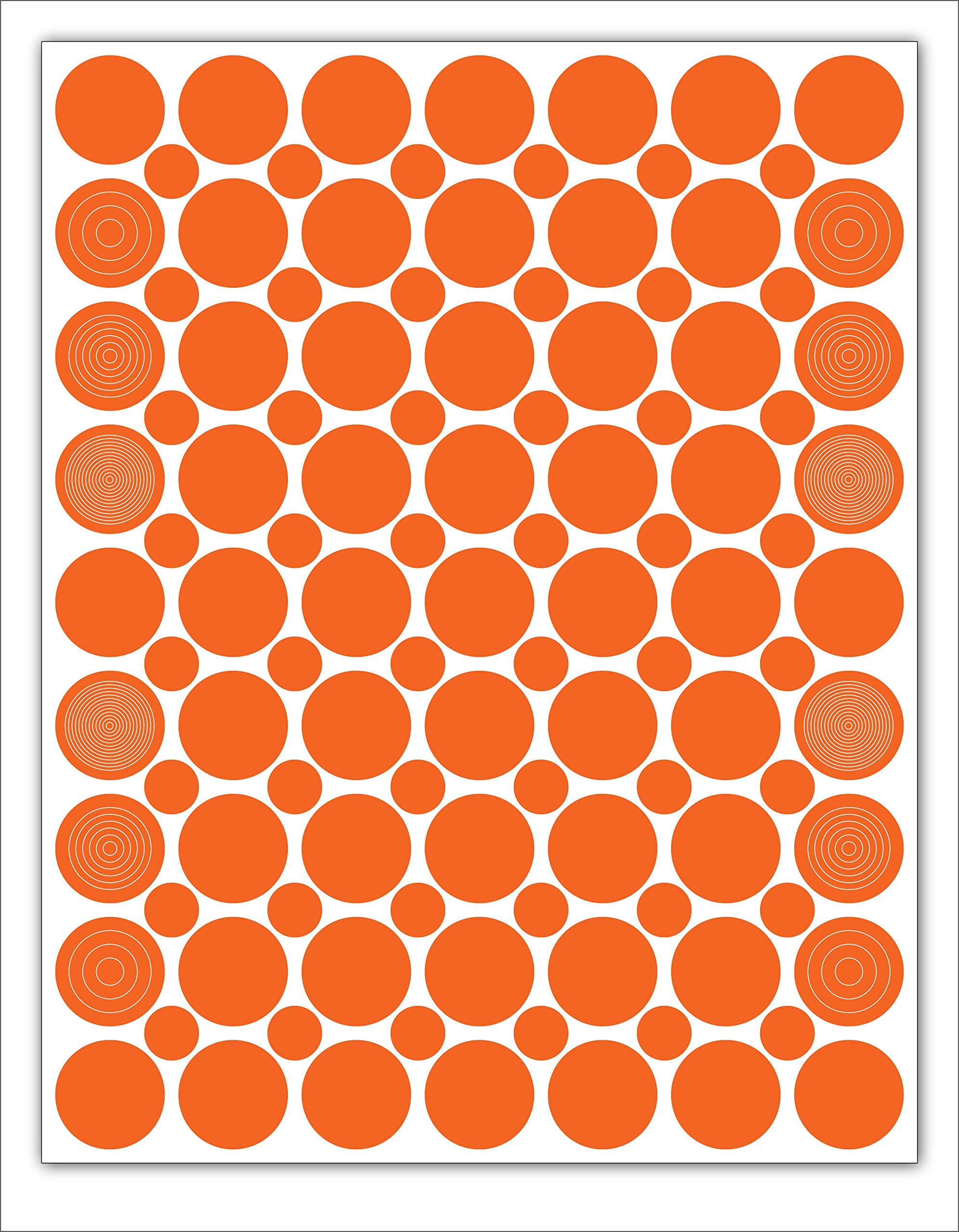 PERFECT STRIKE Archery Circles and Dots Transfer Decals for Scope Lenses + Peel and Stick Target Dots. Great for Practice or Competition. Premium Adhesive Backed Vinyl Decals. (Orange)