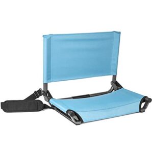 cascade mountain tech stadium seat - lightweight, portable folding chair for bleachers and benches - light blue, extra wide - 20"