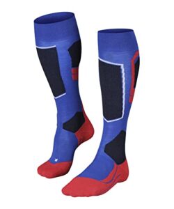 falke men's sk4 ski socks, merino wool, knee high, light cushion, breathable quick dry, winter athletic sock, blue (olympic 6940), 10.5-11.5, 1 pair