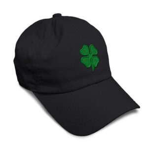 soft baseball cap 4 leaf clover embroidery st patrick's day shamrock twill cotton celtic clover dad hats for men & women black design only