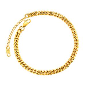 cuban link anklets for women stainless chain anklet men summer feet jewelry foot bracelet gold anklet