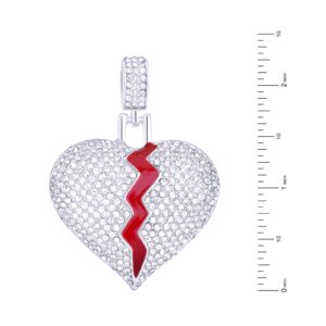 Remedy Broken Heart Iced Pendant 24" Tennis Chain THC 16875 S