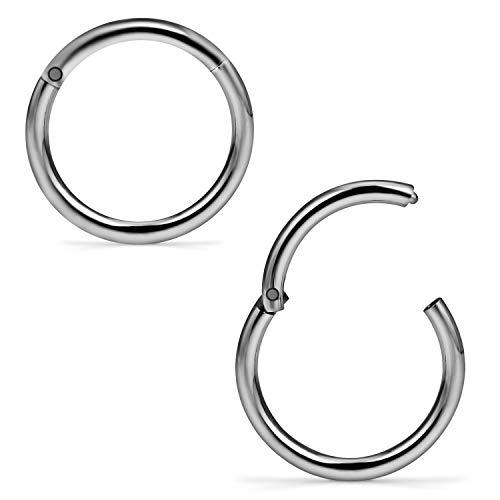 SCERRING 3 Pairs 16G G23 Titanium Hinged Clicker Segment Septum Nose Lip Ring Hoop Cartilage Tragus Sleeper Earrings Body Piercing Jewelry 8mm 10mm 12mm