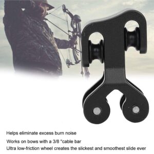 Tihebeyan Archery Cable Slide,Compound Bow String Splitter Roller, Outdoor Hunting Shooting Archery Glide Replacement Separator(black)