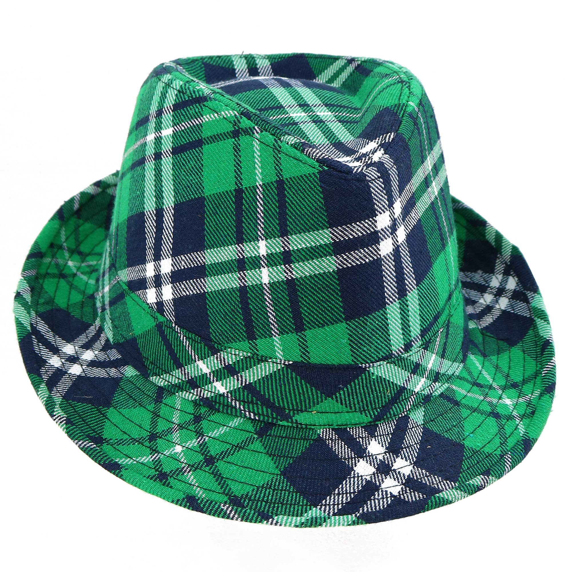 Skeleteen Irish Plaid Green Fedora - St. Patrick's Day Costume Accessories Leprechaun Hat For Men Women and Kids