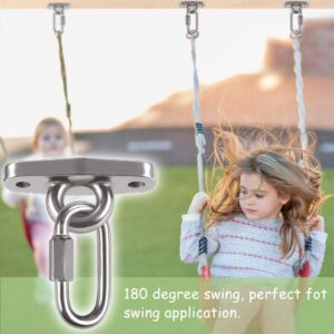 IOH 2 Pcs Heavy Duty Swing Hangers with 4 Screws SUS 304 Antirust, Playground Porch Yoga Seat Trapeze, Hammock Chair, Hanging Kit, Indoor Outdoor, 2000lb Capacity | 2 Quick Link Oval Carabiner |