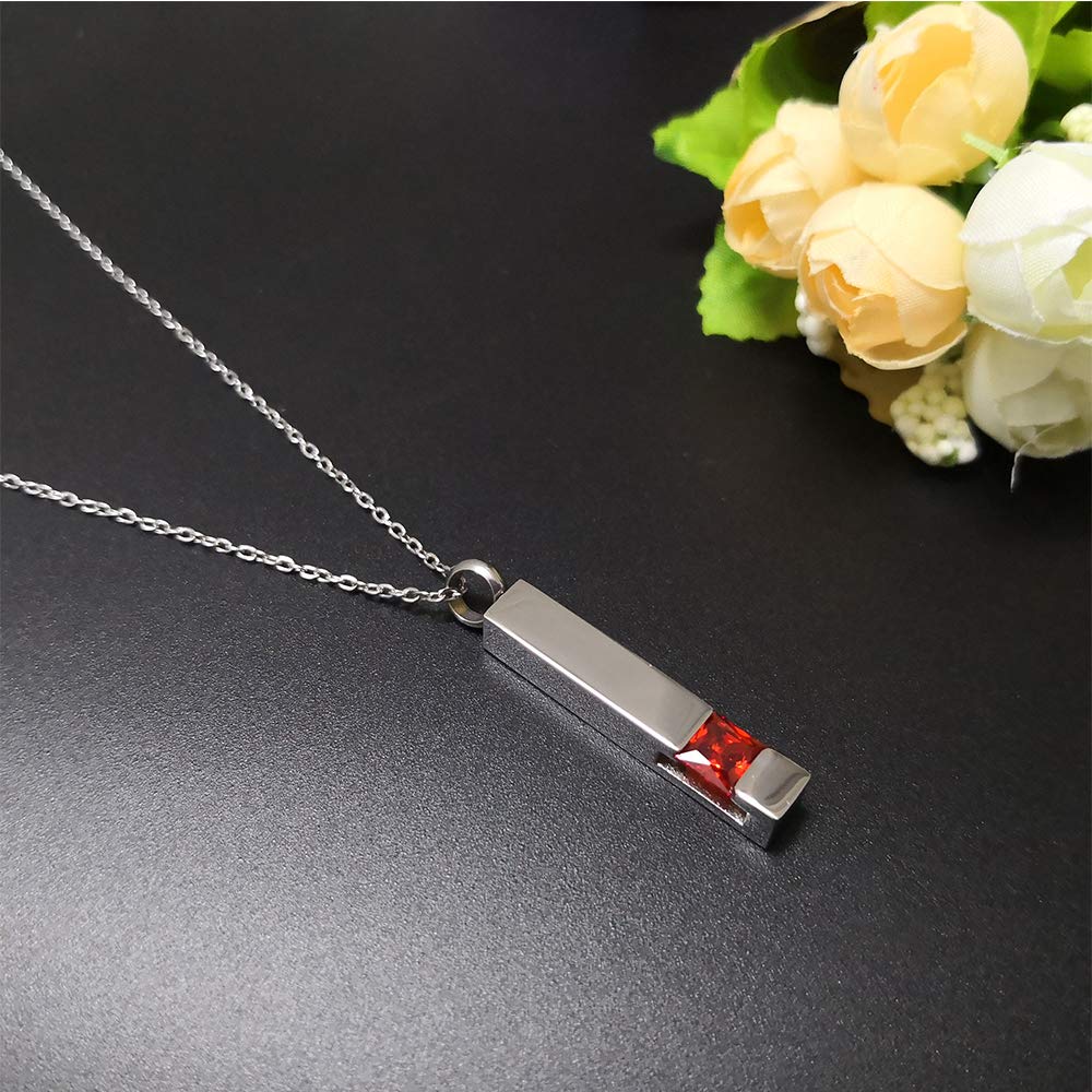 RIMZVIUX Vertical Bar Zircon Cremation Jewelry for Ashes Men Women Urn Necklace for Ashes Mom Dad Grandpa Grandma …