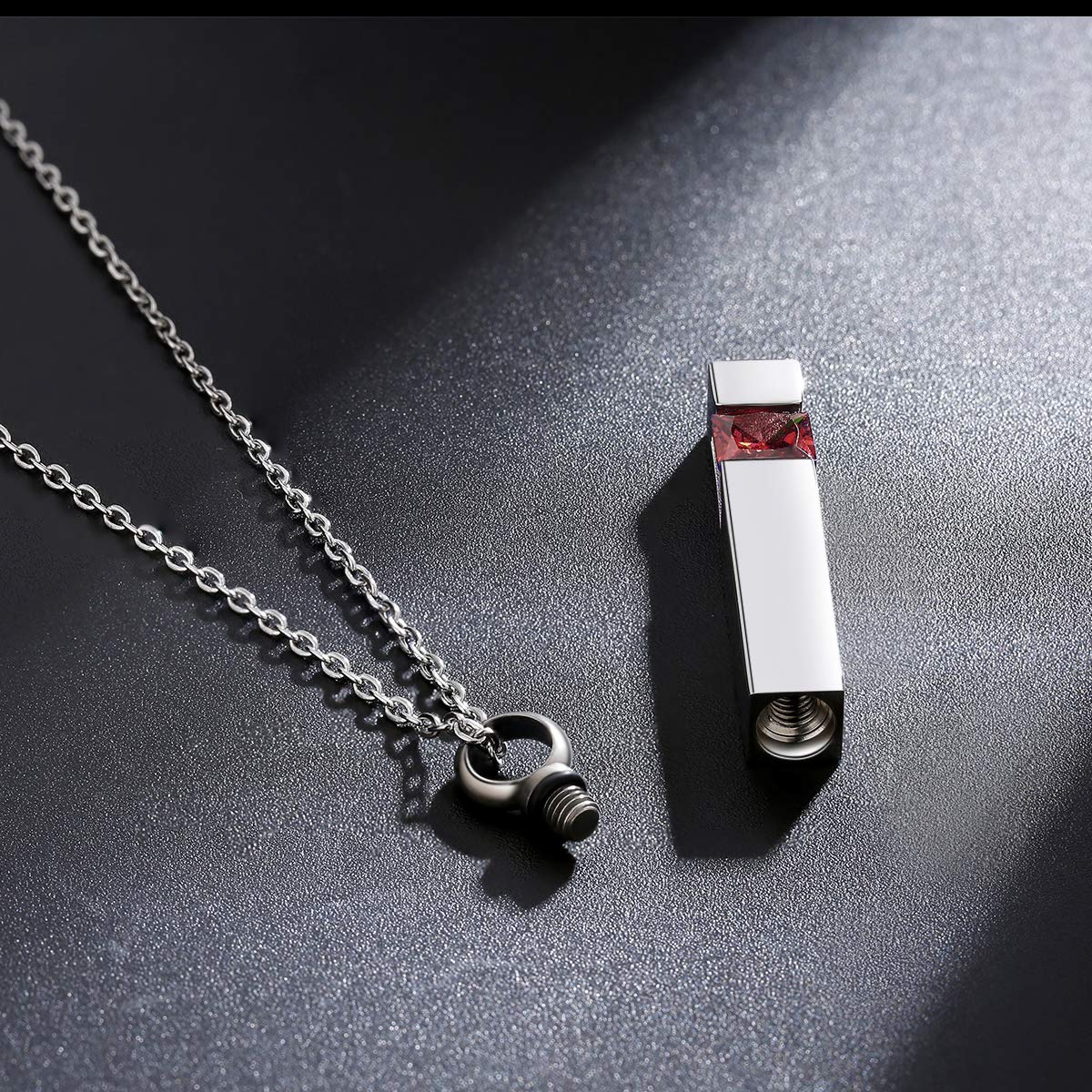 RIMZVIUX Vertical Bar Zircon Cremation Jewelry for Ashes Men Women Urn Necklace for Ashes Mom Dad Grandpa Grandma …