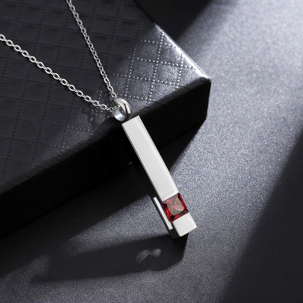 RIMZVIUX Vertical Bar Zircon Cremation Jewelry for Ashes Men Women Urn Necklace for Ashes Mom Dad Grandpa Grandma …