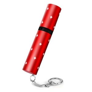 lipstick stun gun for women - guard dog security elektra stun gun for self defense, maximum voltage, 100 lumen flashlight with keychain and wall charger (red)