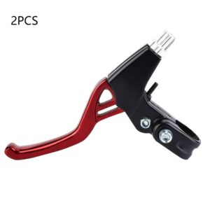 Brake Levers 1 Pair Aluminium Alloy Cycling Brake Level Handles Brake Levers for Road Bike Mountain Bike(Red)