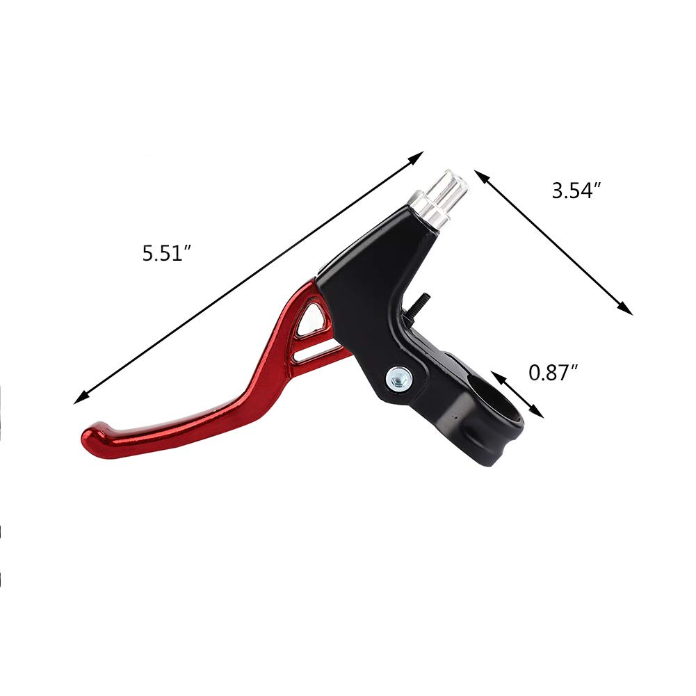 Brake Levers 1 Pair Aluminium Alloy Cycling Brake Level Handles Brake Levers for Road Bike Mountain Bike(Red)