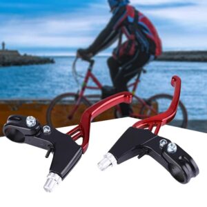 Brake Levers 1 Pair Aluminium Alloy Cycling Brake Level Handles Brake Levers for Road Bike Mountain Bike(Red)