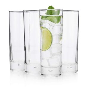 HISTORY COMPANY The Original “New York Long Drink” Highball Glass 4-Piece Set (Gift Box Collection)