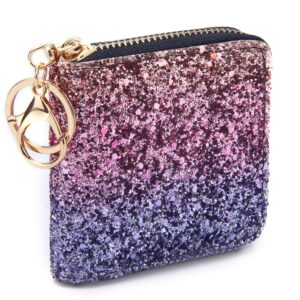 geead small glitter wallet for women girls mini coin purse pouches with key ring