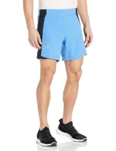 under armour qualifier speedpocket 7" running short, water (464)/reflective, 3x-large