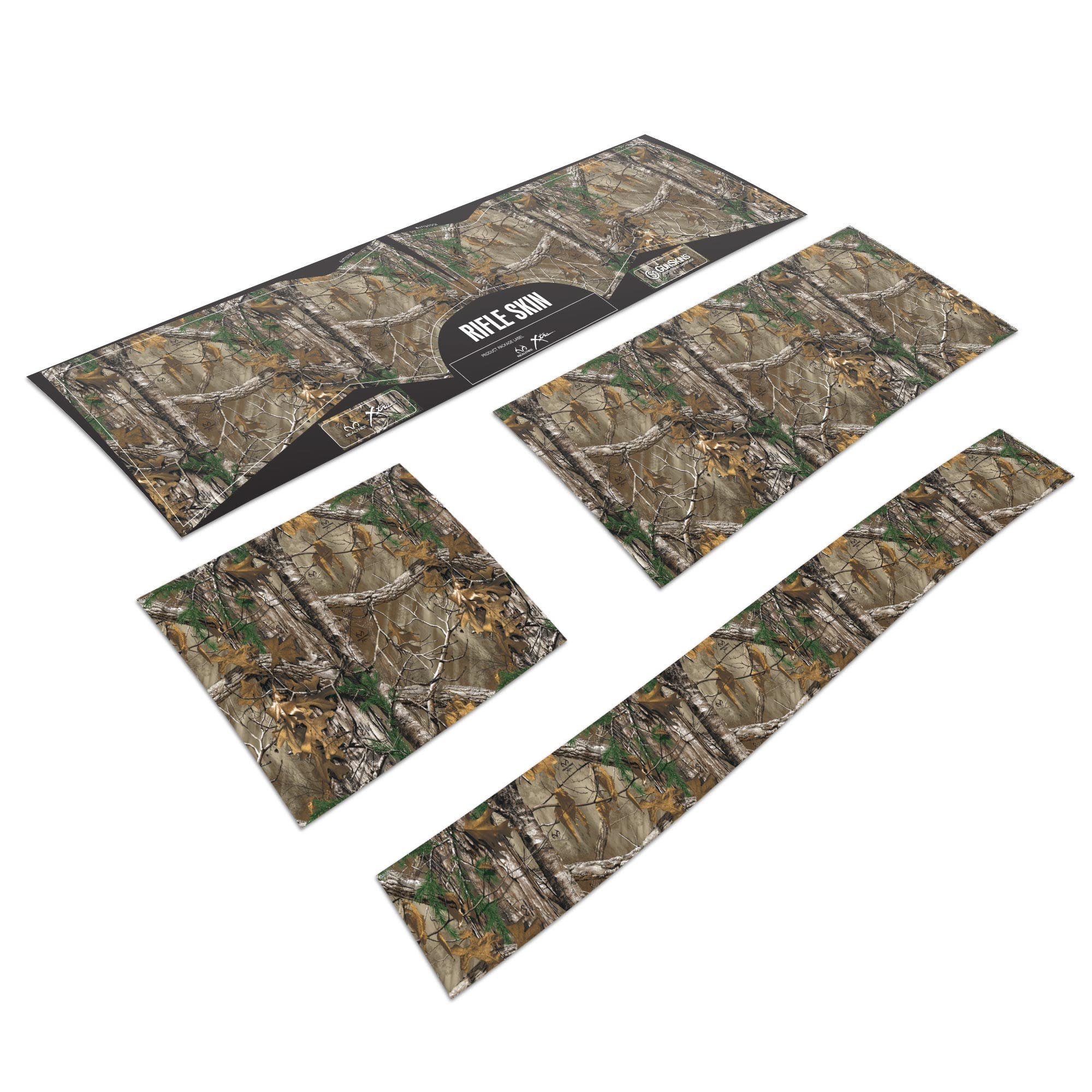 GunSkins Rifle Skin - Premium Vinyl Gun Wrap with Precut Pieces - Easy to Install and Fits Any Rifle - 100% Waterproof Non-Reflective Matte Finish - Made in USA - Realtree Xtra