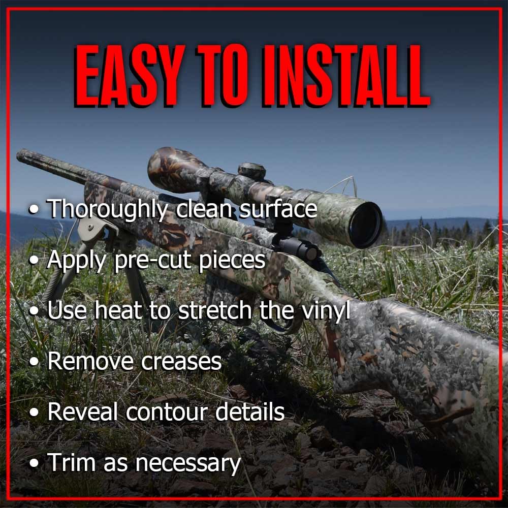 GunSkins Rifle Skin - Premium Vinyl Gun Wrap with Precut Pieces - Easy to Install and Fits Any Rifle - 100% Waterproof Non-Reflective Matte Finish - Made in USA - Realtree Xtra