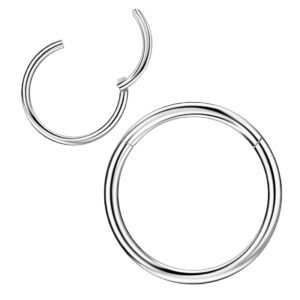 jofukin 20 gauge hoop nose rings for women men silver nose ring hoop surgical steel nose hoop hypoallergenic body piercing rings for septum cartilage helix conch rook tragus lobe lip 20g hoops 8mm