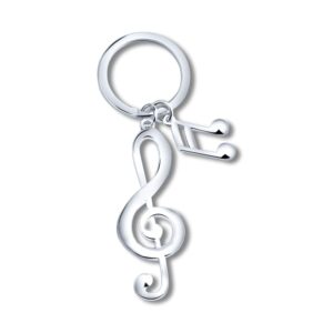 bekech music jewelry music themed music clef pendant music note charm keychain musical jewelry gift for musician music teacher music lover (silver)