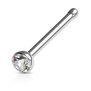 Tvoip 12Pcs 18G 316L Stainless Steel Crystal Nose Ring Women Girl Surgical Steel Nose Piercing Crystal Nose Stud Lot Body Jewelry