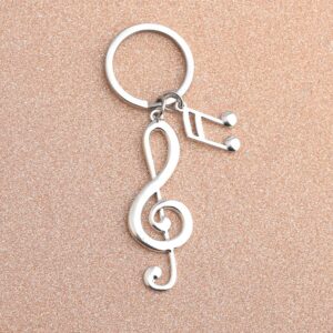 BEKECH Music Jewelry Music Themed Music Clef Pendant Music Note Charm Keychain Musical Jewelry Gift for Musician Music Teacher Music Lover (silver)