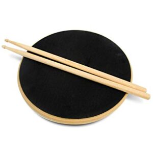 15.7" Double Sided Silent Drum Practice Pad & 16" Drumstick Set by Trademark Innovations