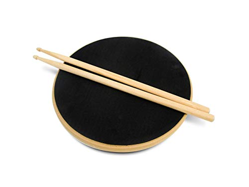 15.7" Double Sided Silent Drum Practice Pad & 16" Drumstick Set by Trademark Innovations