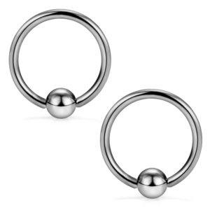 scerring 2pcs 16g g23 titanium captive bead ring nose rings hoop helix daith cartilage tragus earrings eyebrow body piercing 10mm