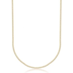 pori jewelers 14k yellow gold 2.0mm cuban/curb link chain necklace- made in italy-14-30 (yellow, 18)