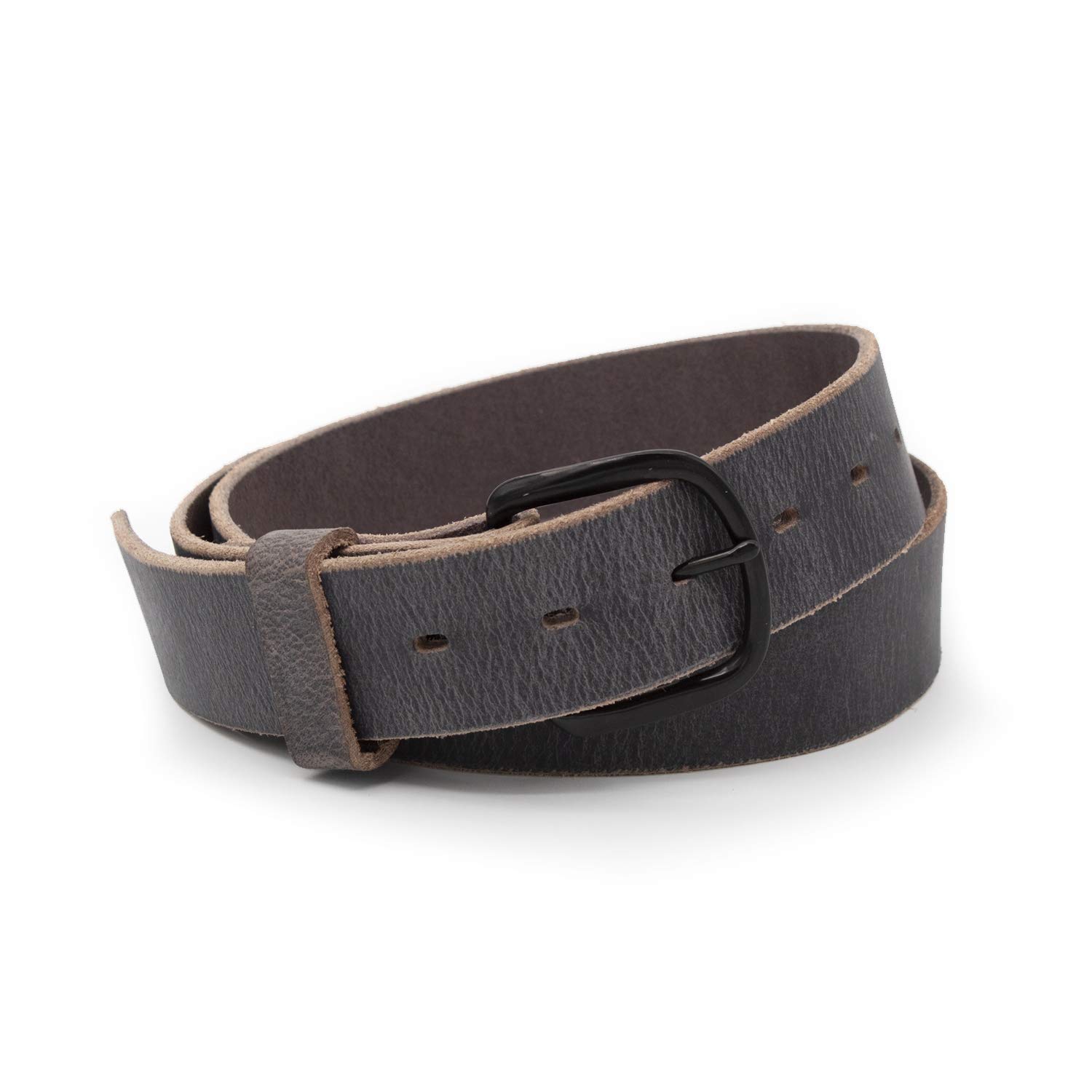 Main Street Forge Bootlegger Leather Belt | Made in USA | Gray with Black Buckle - 46