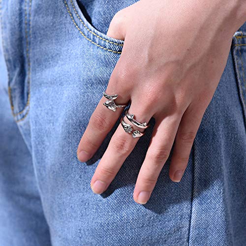 MADEONE 18K gold plating Cat or Foxes adjustable ring for women hypoallergenic Jewelry Christmas gifts with Box Packing (Cat claw ring)