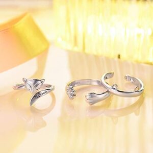 MADEONE 18K gold plating Cat or Foxes adjustable ring for women hypoallergenic Jewelry Christmas gifts with Box Packing (Cat claw ring)