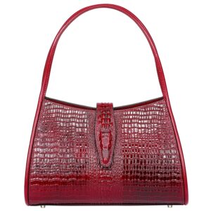 pijushi designer shoulder purses crocodile handbags for women leather hobo shoulder bags (68022 red)