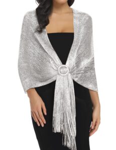 rheane shawl shawls and wraps for evening dresses shawl wraps for women sliver dress evening gowns for women formal women's scarves & wraps silver shawl for formal dress (silver with silver glitter)